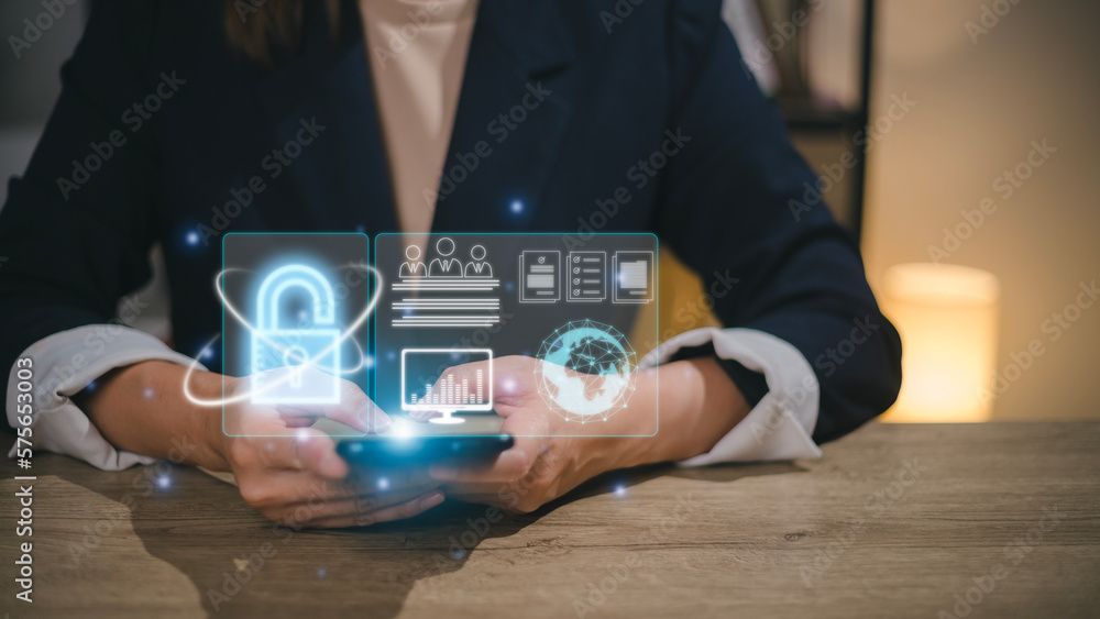 cybersecurity concept, user privacy security and encryption, secure ...