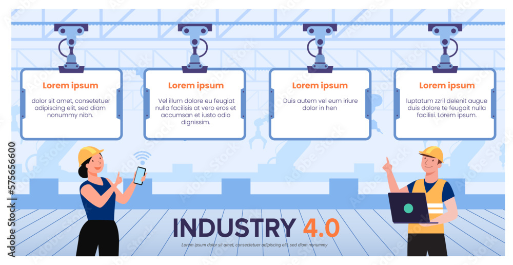 Technology system control infographic of industry 4.0 Stock Vector ...