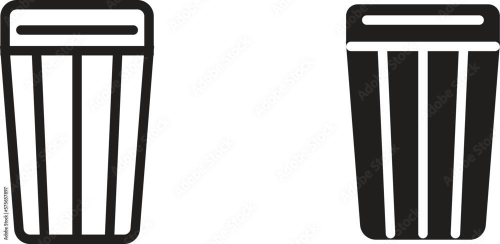 Recycle Bin icon simple trendy flat style line and solid Isolated ...