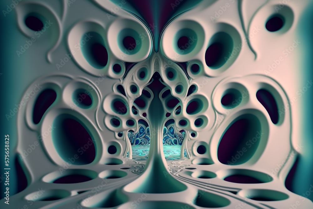 Futuristic abstract background inspired by nature. Complex parametric ...