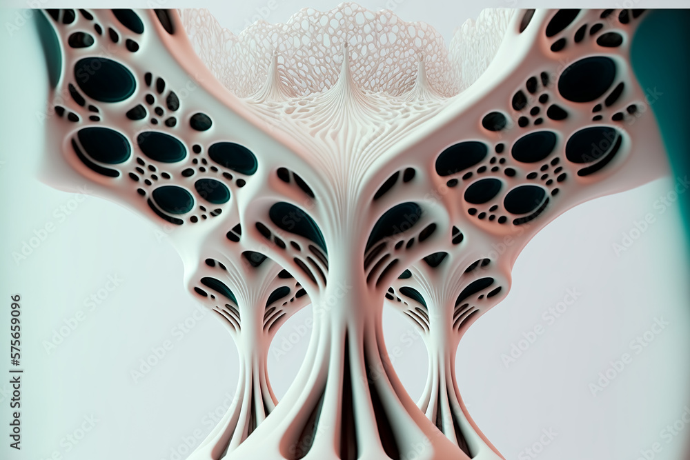 Futuristic abstract background inspired by nature. Complex parametric ...