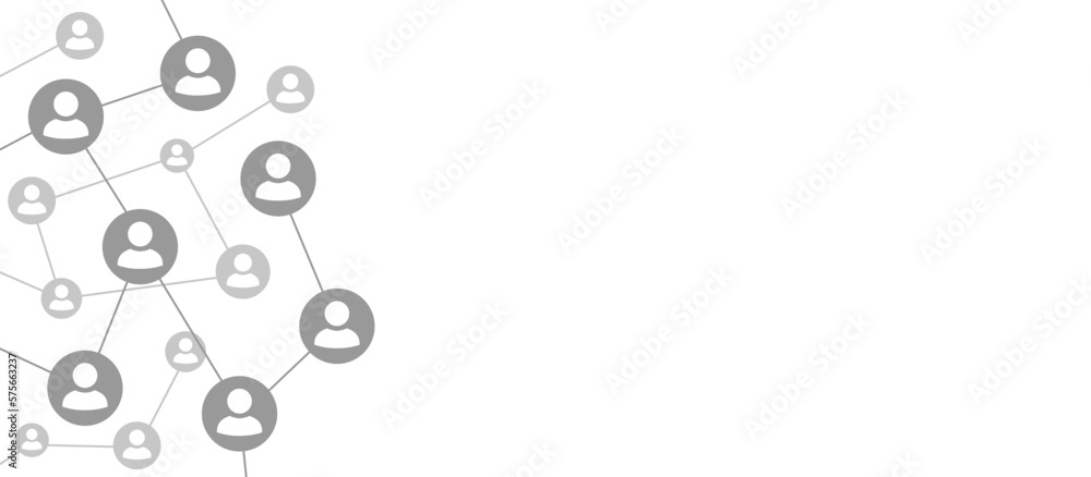 Teamwork with related person icon, network and community concept ...