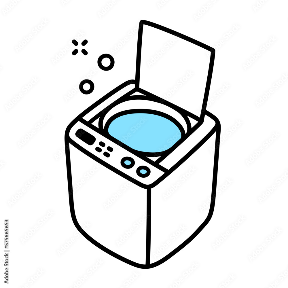 Top load washing machine cartoon icon Stock Vector | Adobe Stock