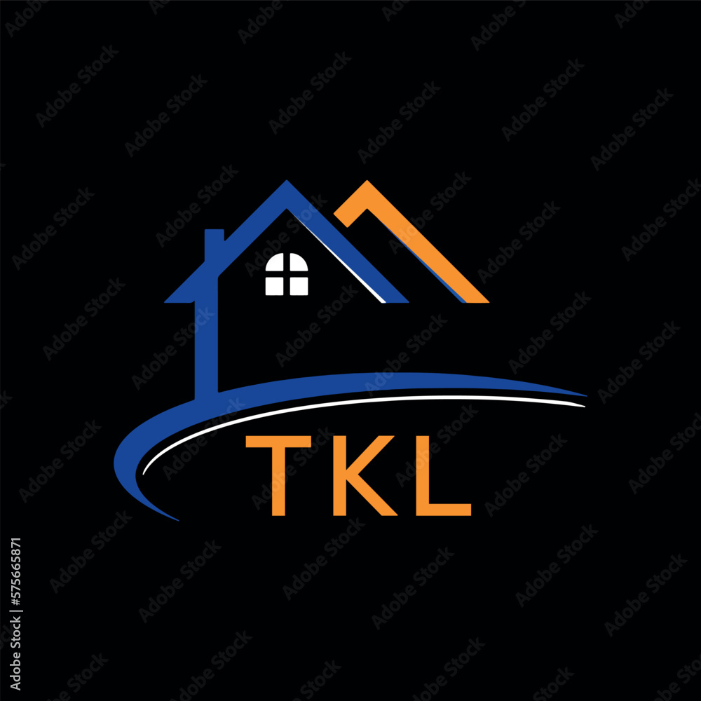 Vetor de TKL house logo, letter logo. TKL blue image on black ...