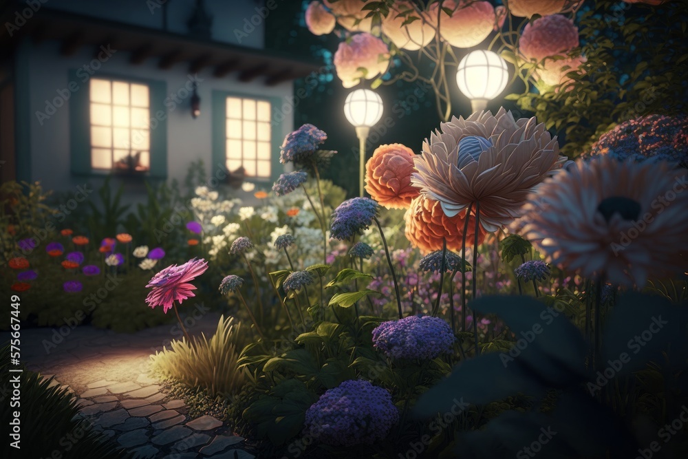 Immerse Yourself in a Cinematic Whimsical Garden with Oversized Flowers ...