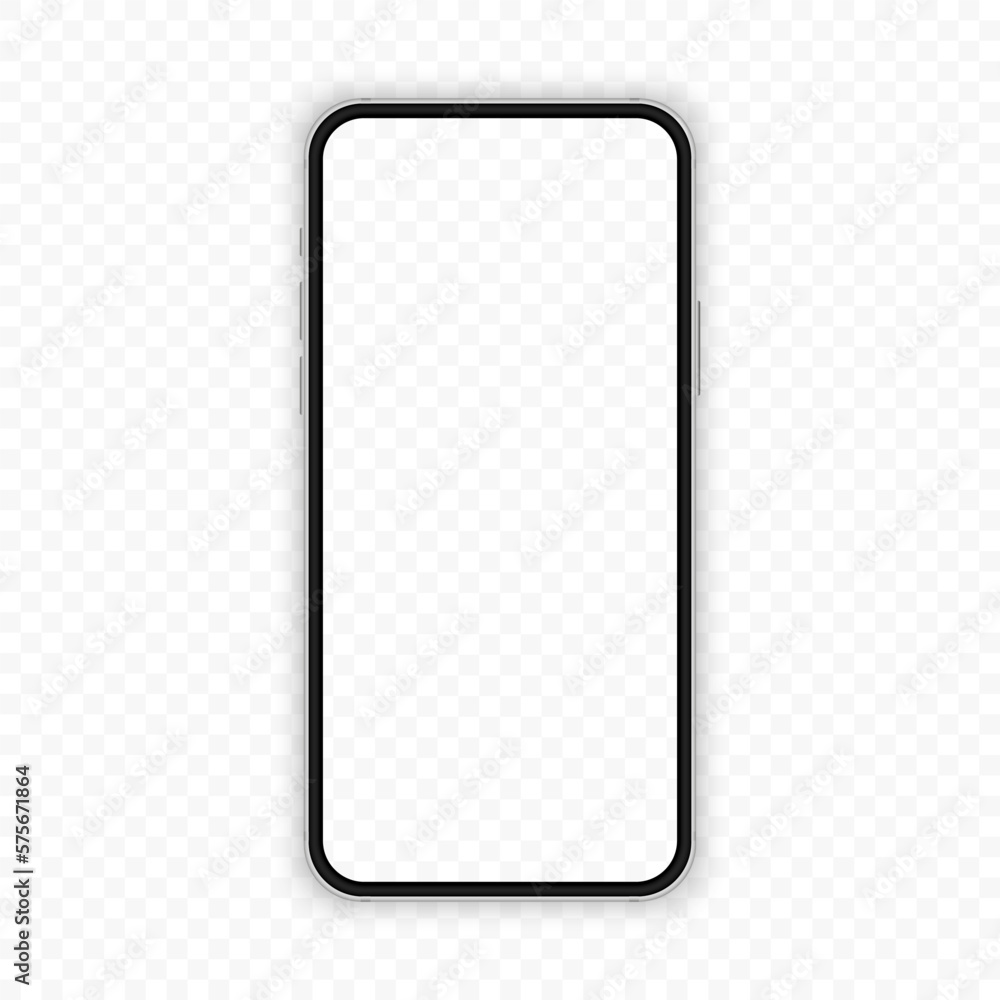 Smartphone. Realistic device template. Mobile phone mockup with blank ...