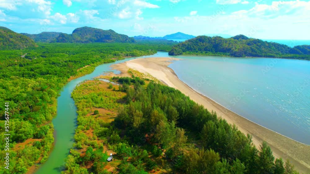 Capture the beauty of estuary ecosystems with aerial footage of beach ...