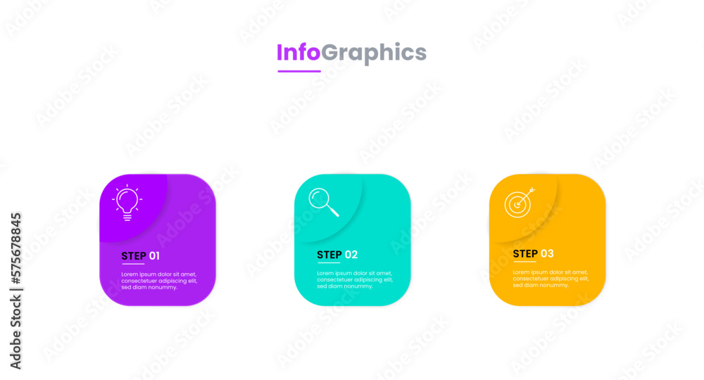 infographic vector design with icons and 3 options or steps ...
