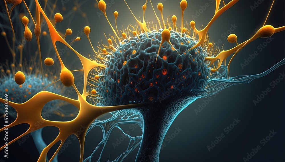 Synapses neurales scientifiques multicolores du cerveau humain. Idéal ...