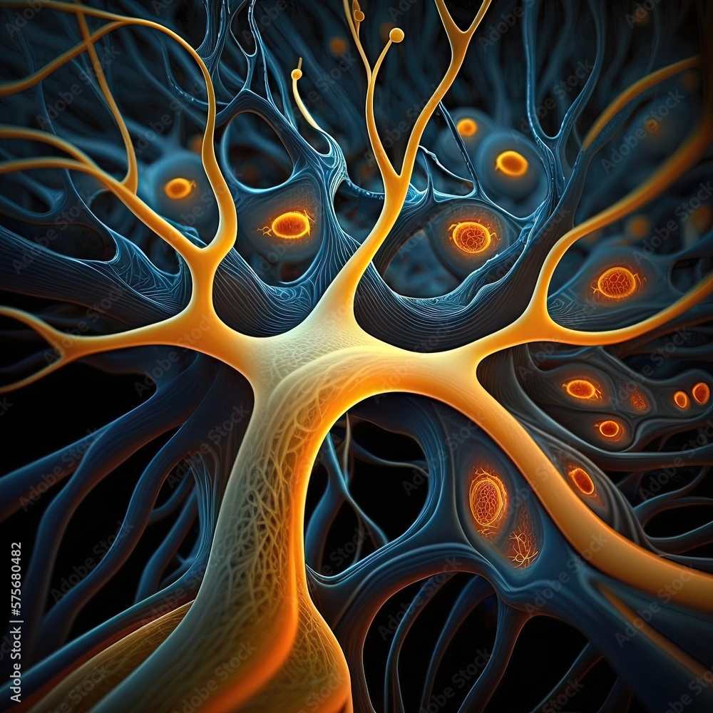 Synapses neurales scientifiques multicolores du cerveau humain. Idéal ...