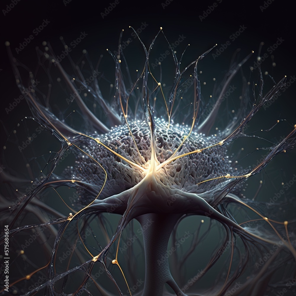 Synapses neurales scientifiques multicolores du cerveau humain. Idéal ...