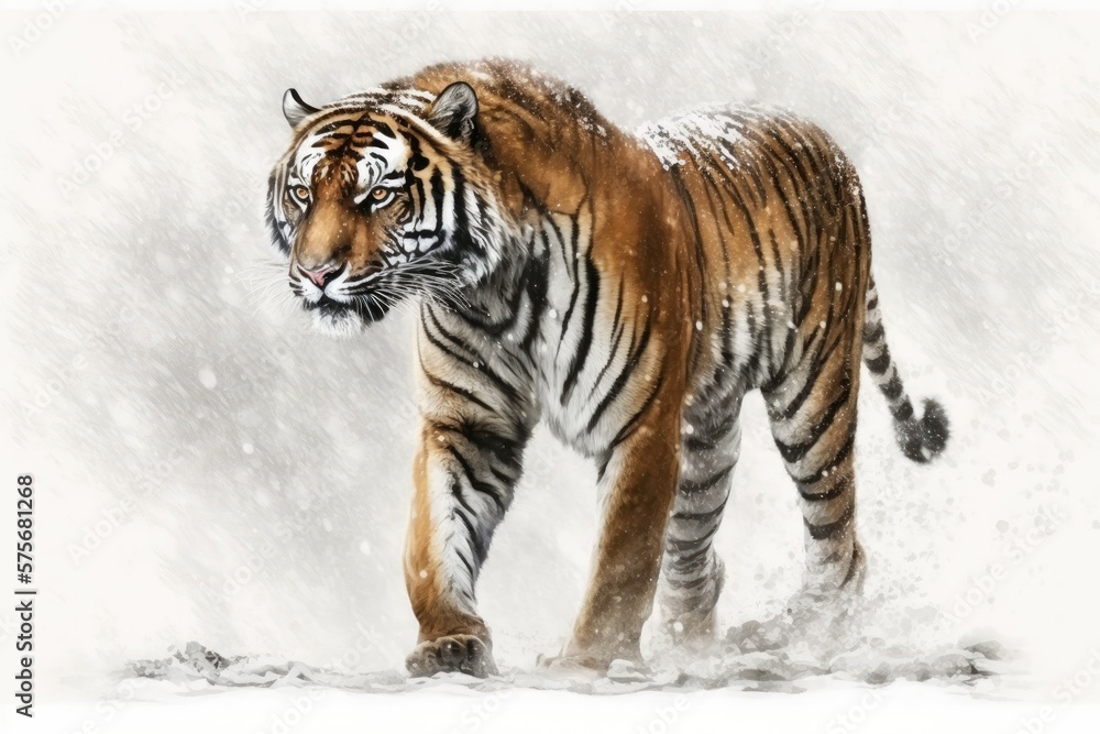 big cat of the arctic; a siberian tiger (Panthera tigris altaica ...