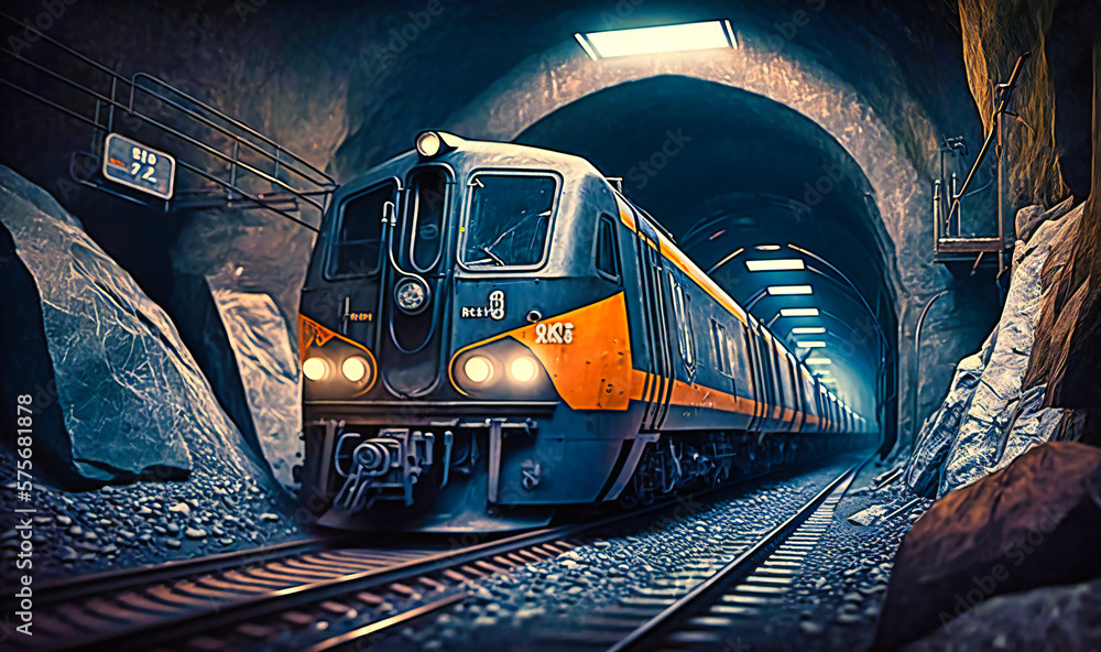 Underground tunnels with high-speed trains provide efficient ...