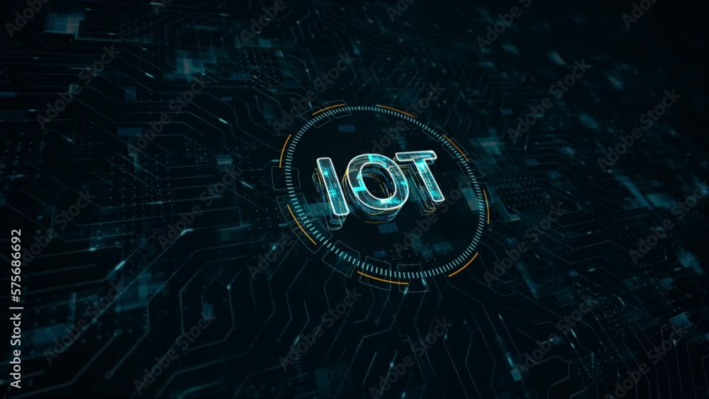Motion graphic of Blue digital IOT logo internet of things concept and ...