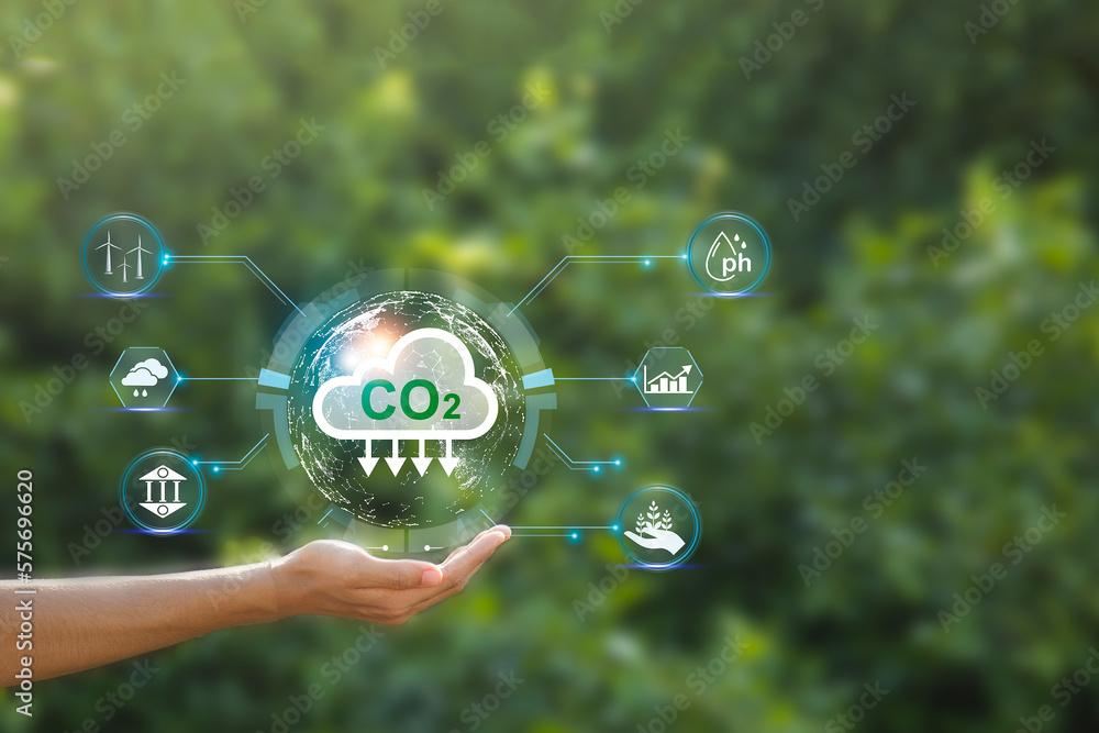 CO2, Carbon Dioxide Emission Reduction Concept, Sustainable ...