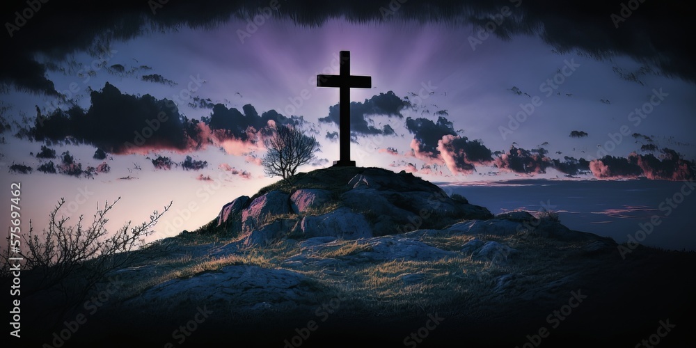 Cross on a Hill - Easter symbol - sacrifice of jesus christ ...
