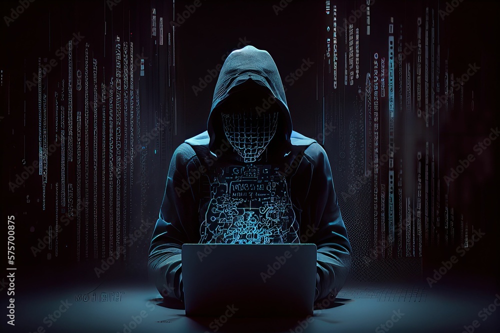 Cyber-security hacker by Generative AI technology ilustração do Stock ...