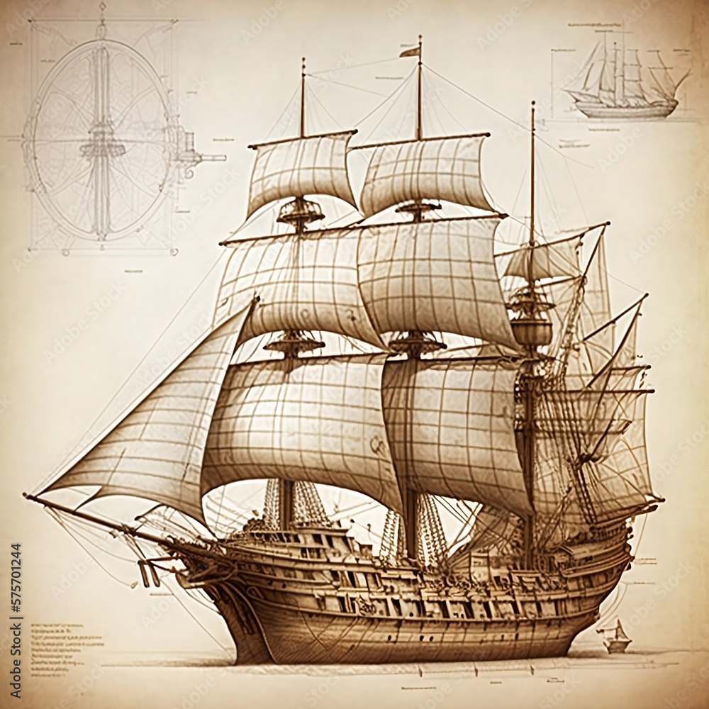 The Pirate's Life: An Artistic Depiction of a Pirate Ship in Its Golden ...