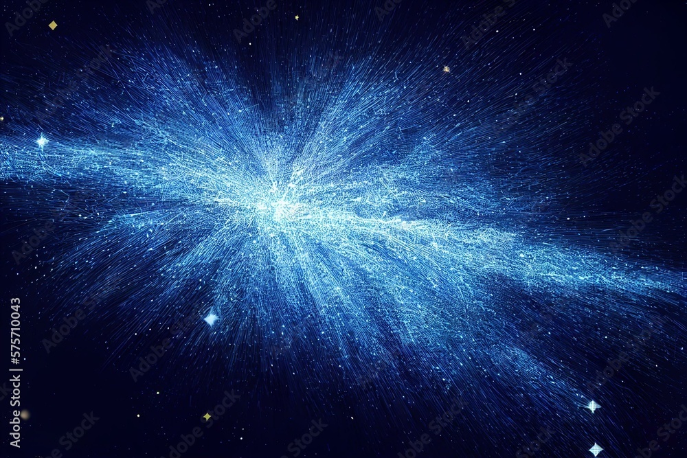 blue particle burst with fast motion and shining stars. Perfect for ...