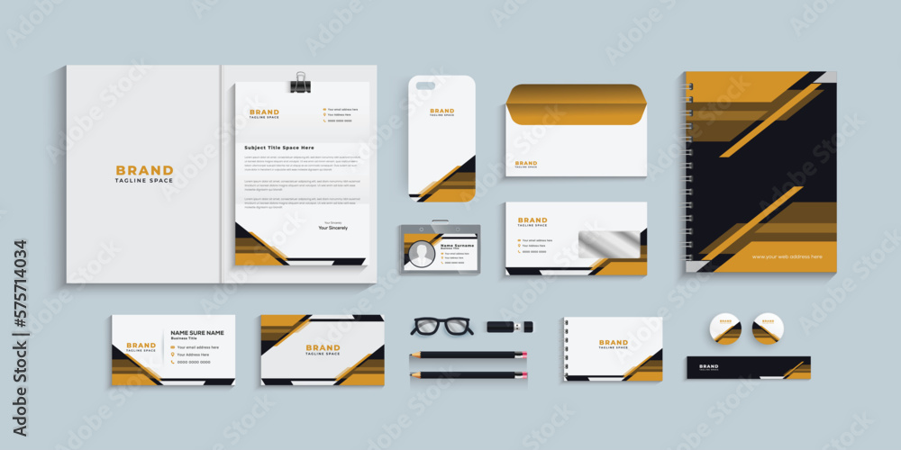 corporate identity template with digital elements. Vector company style ...