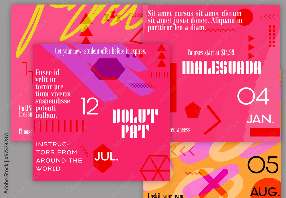 Social Media Square Post Layout Simple Geometric Shapes and Scribbles ...