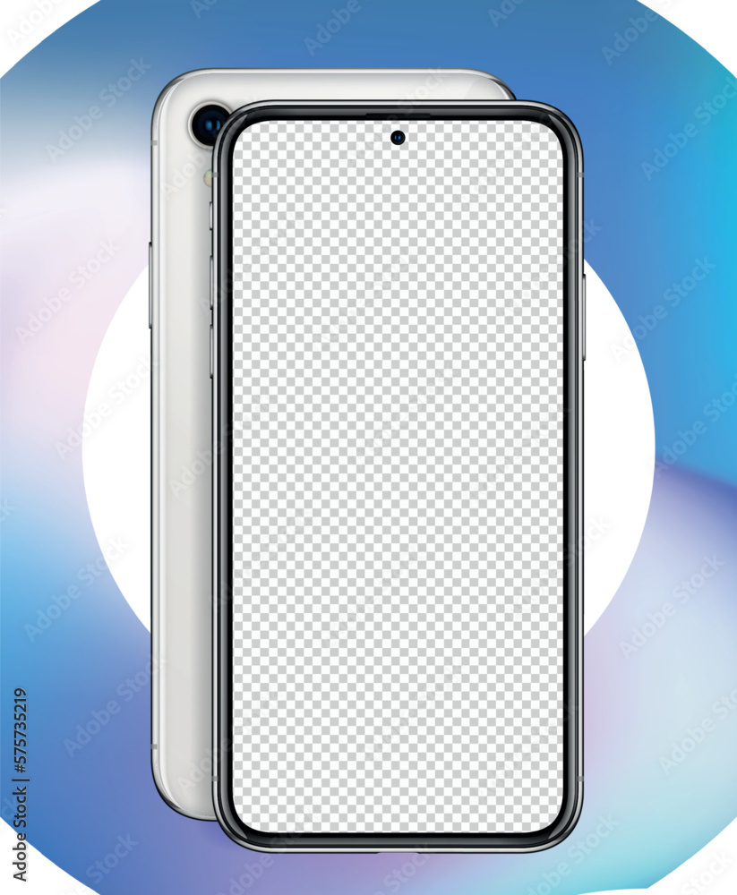 Minimalist smart phone mockup for vector presentation, application ...