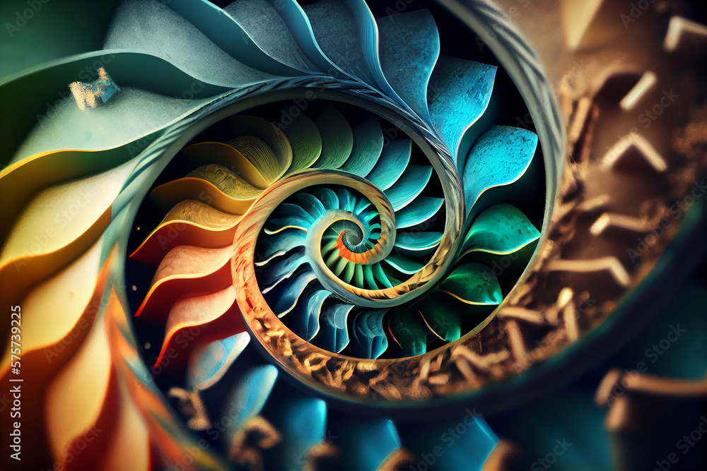 Fibonacci spiral background.generative ai Stock Illustration | Adobe Stock