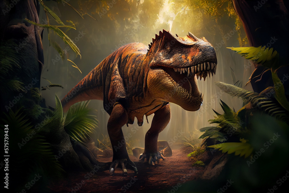 Extremely detailed and realistic illustration of dinosaur, t rex ...