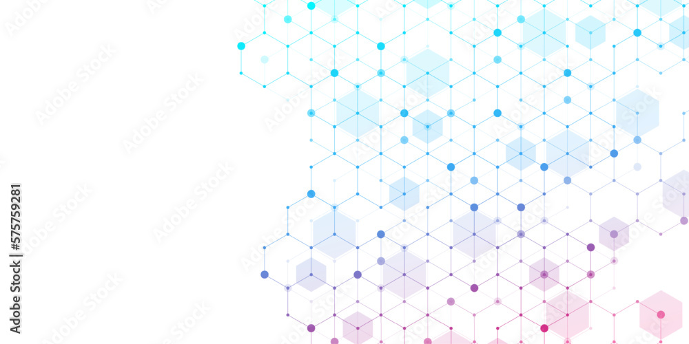 Technology Abstract Lines And Dots Connect Background With Hexagons Hexagons Connection Digital
