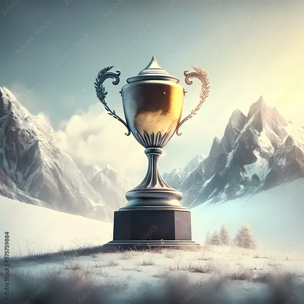 cup with a trophy with iceberg background Stock Illustration | Adobe Stock