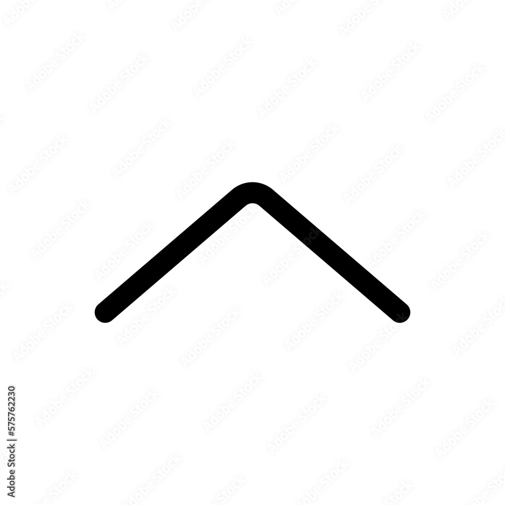 Vector single arrow chevron up icon. Black, white background. Perfect ...
