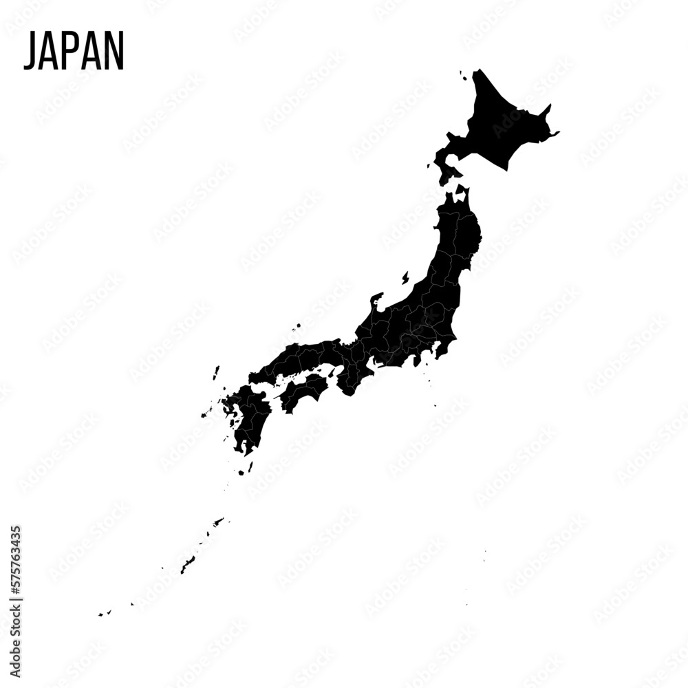 Japan political map of administrative divisions - prefectures ...
