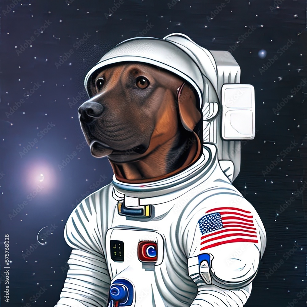 Astronaut dog concept illustration style cartoon, science. Generative ...