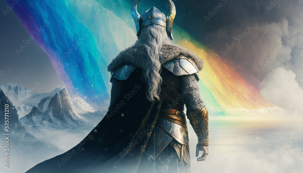 Heimdall the watchman of the gods, standing guard over Bifrost, the ...