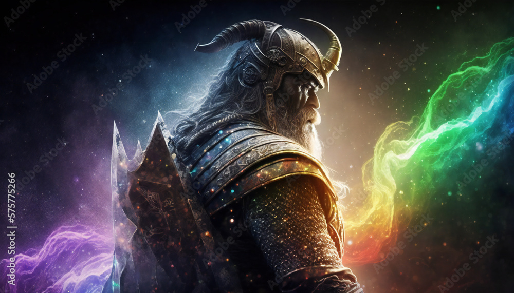 Heimdall the watchman of the gods, standing guard over Bifrost, the ...