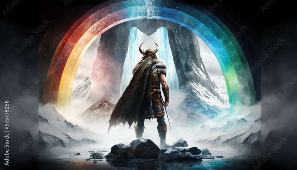 Heimdall the watchman of the gods, standing guard over Bifrost, the ...