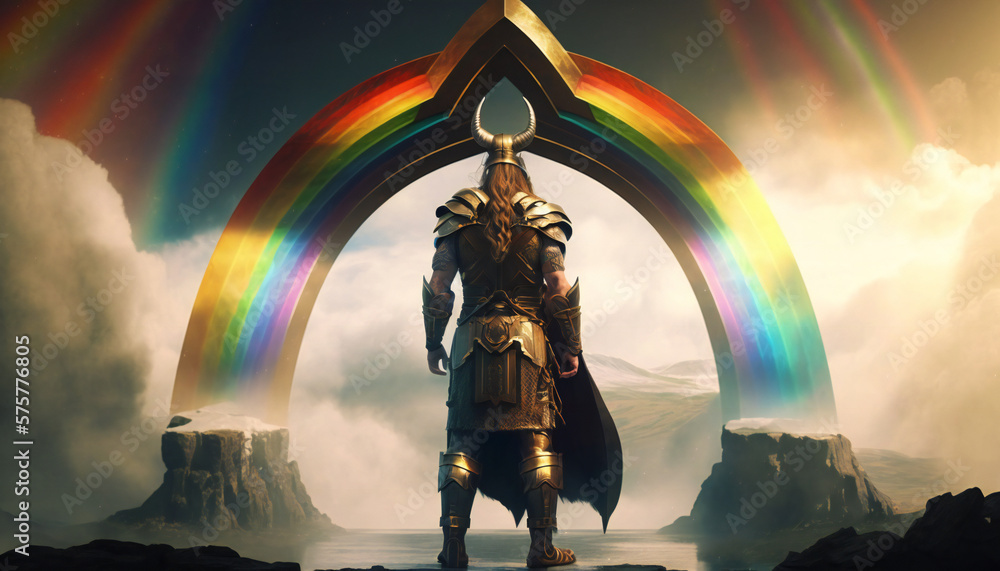 Heimdall the watchman of the gods, standing guard over Bifrost, the ...