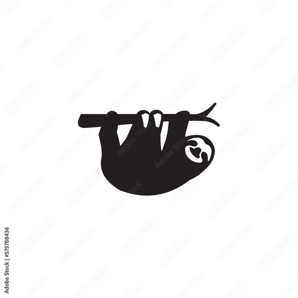 simple sloth logo vector template Stock Vector | Adobe Stock