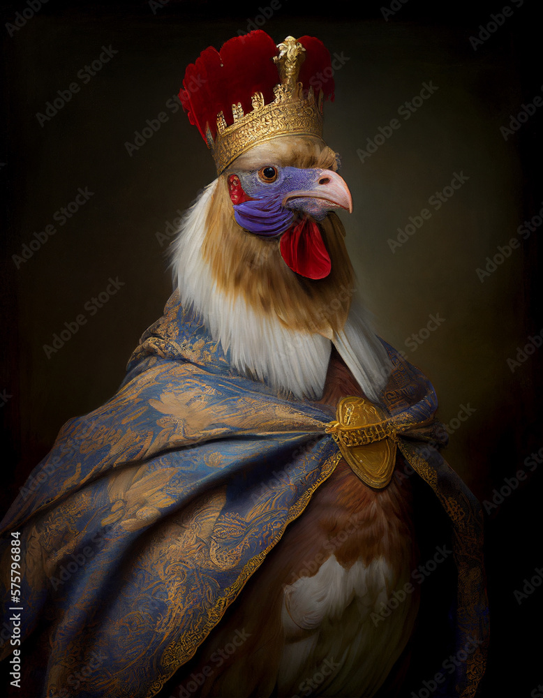 Royal Portrait of a Chicken Dressed as a British King | Generative AI ...