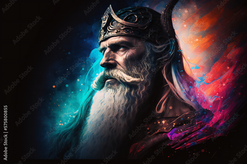 Odin (Wotan) the all-father, the ruler of the Aesir - god of knowledge ...