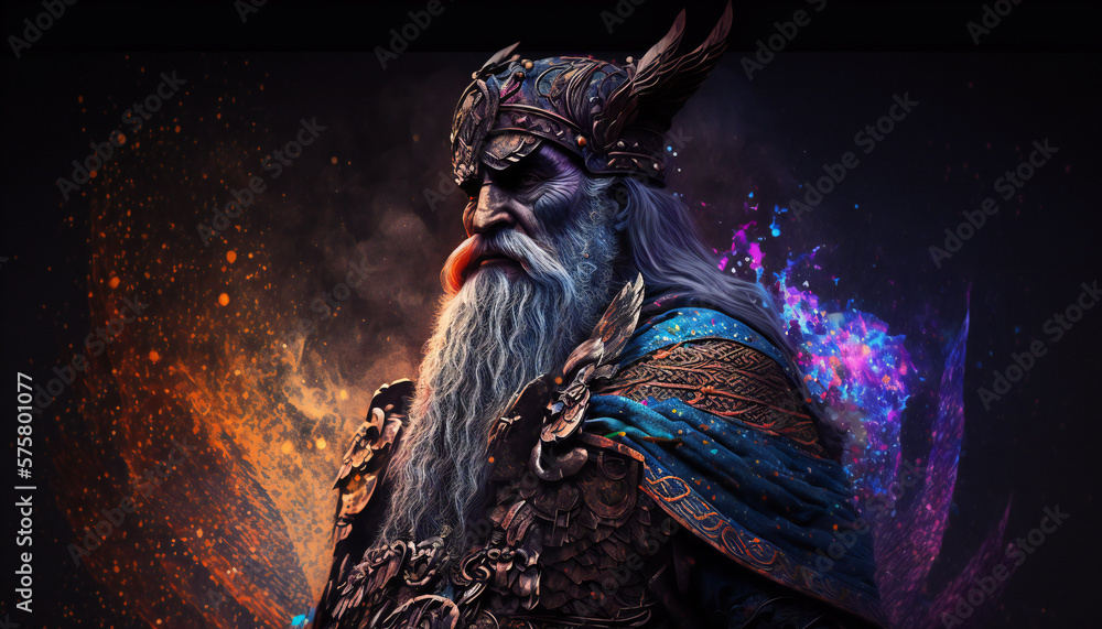 Odin (Wotan) the all-father, the ruler of the Aesir - god of knowledge ...
