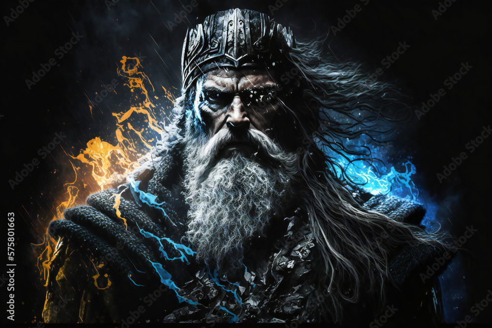 Odin (Wotan) the all-father, the ruler of the Aesir - god of knowledge ...