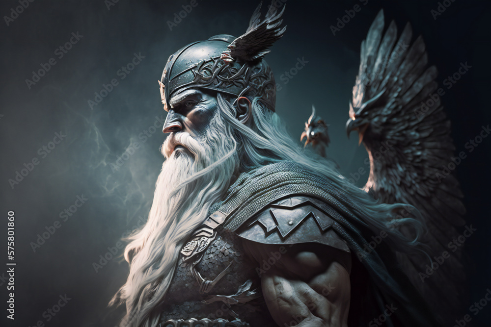 Odin (Wotan) the all-father, the ruler of the Aesir - god of knowledge ...
