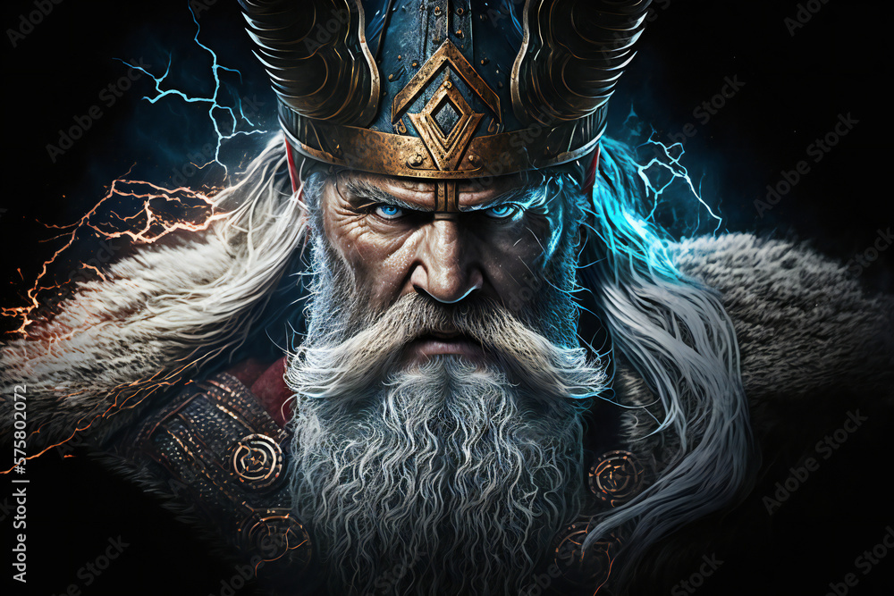 Odin (Wotan) the all-father, the ruler of the Aesir - god of knowledge ...