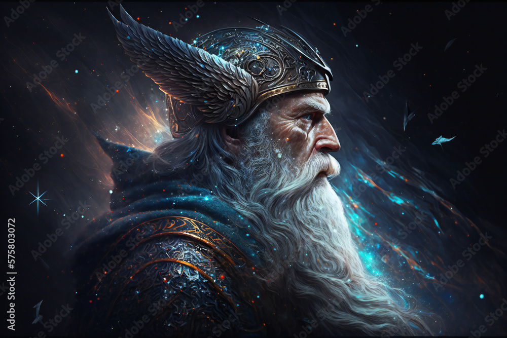 Odin (Wotan) the all-father, the ruler of the Aesir - god of knowledge ...