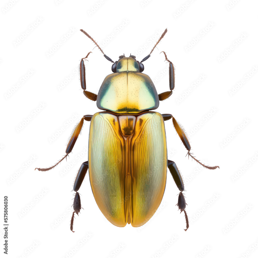 shiny gold beetle , isolated on transparent background cutout ...
