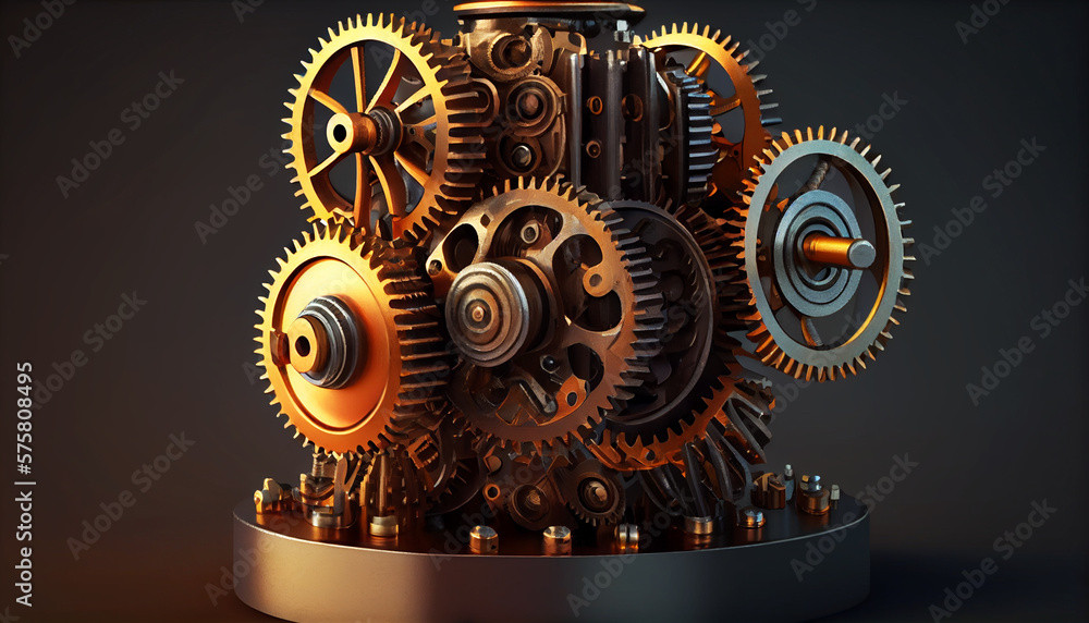 gear wheel on the circuit board. Illustration of hi-tech, engineering ...
