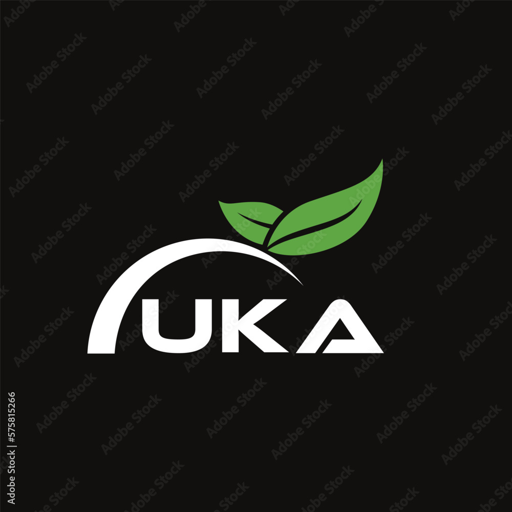 UKA letter nature logo design on black background. UKA creative ...