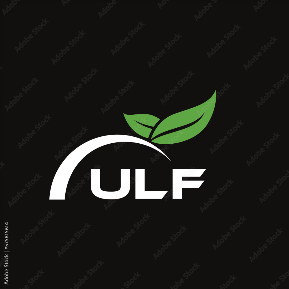 ULF letter nature logo design on black background. ULF creative ...