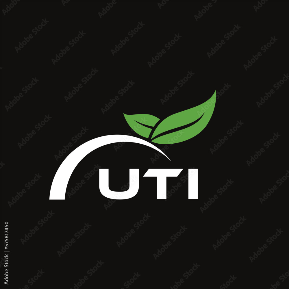 UTI letter nature logo design on black background. UTI creative ...